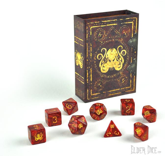Elder Dice – Red Cthulhu Polyhedral Set (terningsett) – Grimfield Games